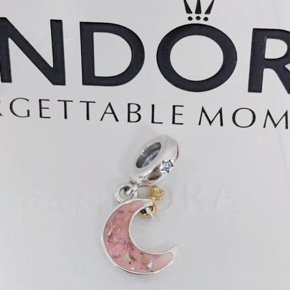 Pandora | Jewelry | Pandora Twotone Key Moon Dangle Charm S925 Silver ...